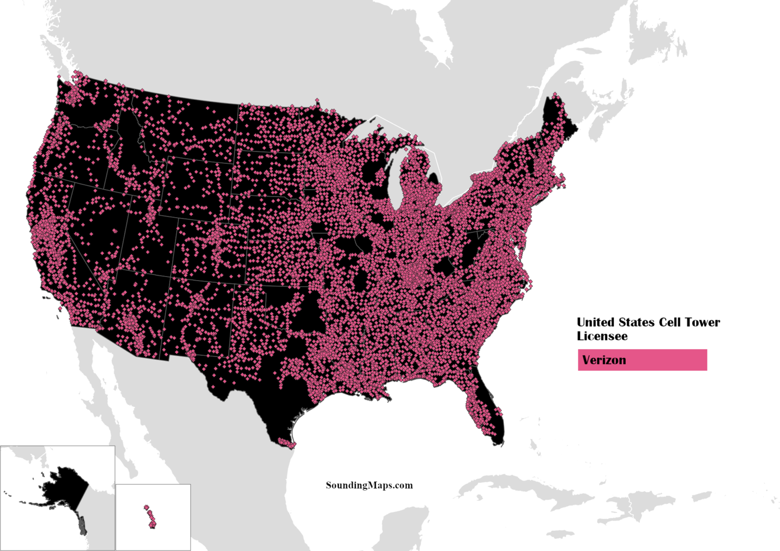 Big Mobile: Cell Tower Map of the US - Sounding Maps
