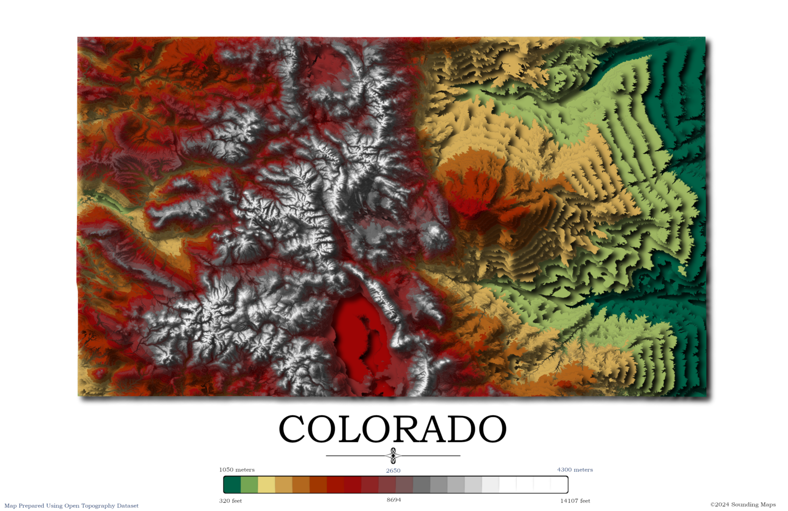 Elevation: Topographic Map of Colorado - Sounding Maps